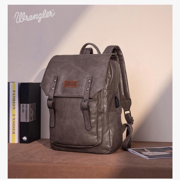 Wrangler | Bags | Wrangler Brown Leather Backpack With Vintage Charm ...